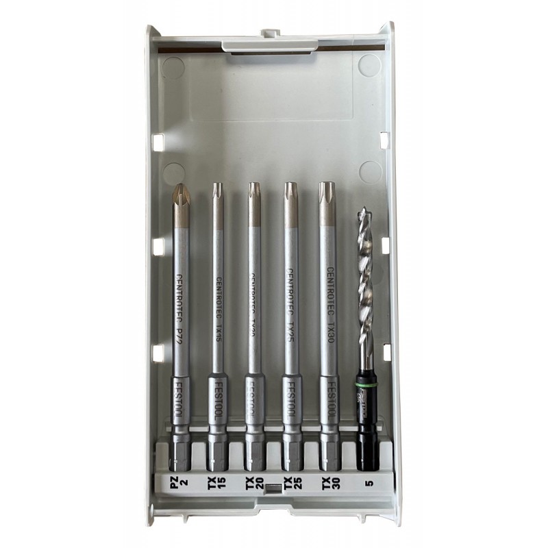 Coffret 5 embouts et 1 foret D5 Festool BKS SYS3 D5 PZ TX 100 CE ...