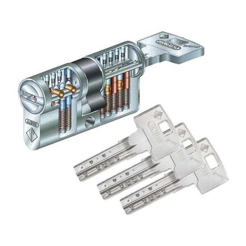 Cylindre 45x45 mm Haute Sécurité ABUS BRAVUS 2000 avec 3 clés ...